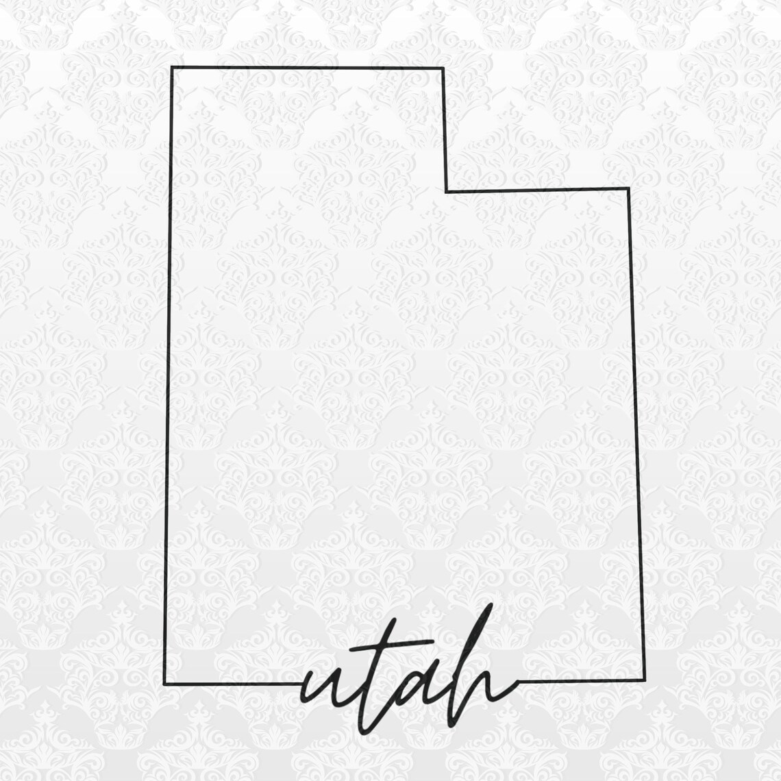 Utah State Outline Digital Files | PNG, SVG, JPEG | Cricut & Silhouette ...
