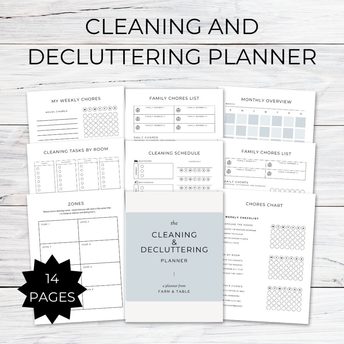 Customizable Cleaning Planner | Printable Decluttering Guide | Digital Chore Chart | Editable ...