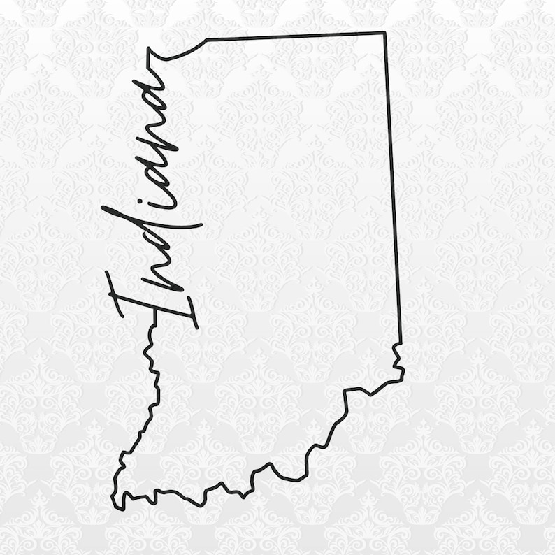 Indiana State Outline Digital Files | PNG, SVG, JPEG | Cricut ...