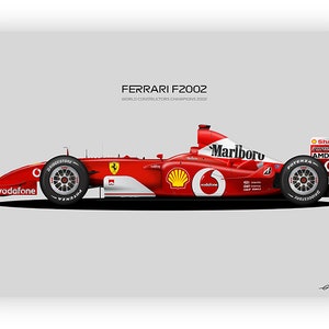 F1 Ferrari F2002, Michael Schumacher Car, World Champion 2002 - Vector ...