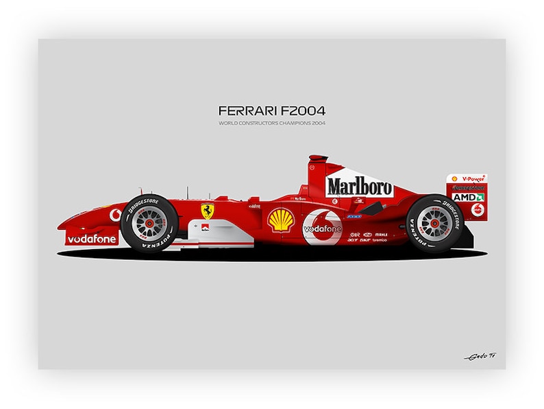 Michael Schumacher Ferrari F2004 Poster: World Champion Car Art - Etsy