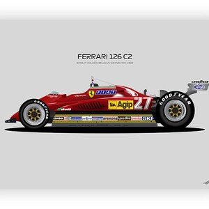 F1 Ferrari 126 C2, Gilles Villeneuve Car, Circuit Zolder, Belgian Grand ...