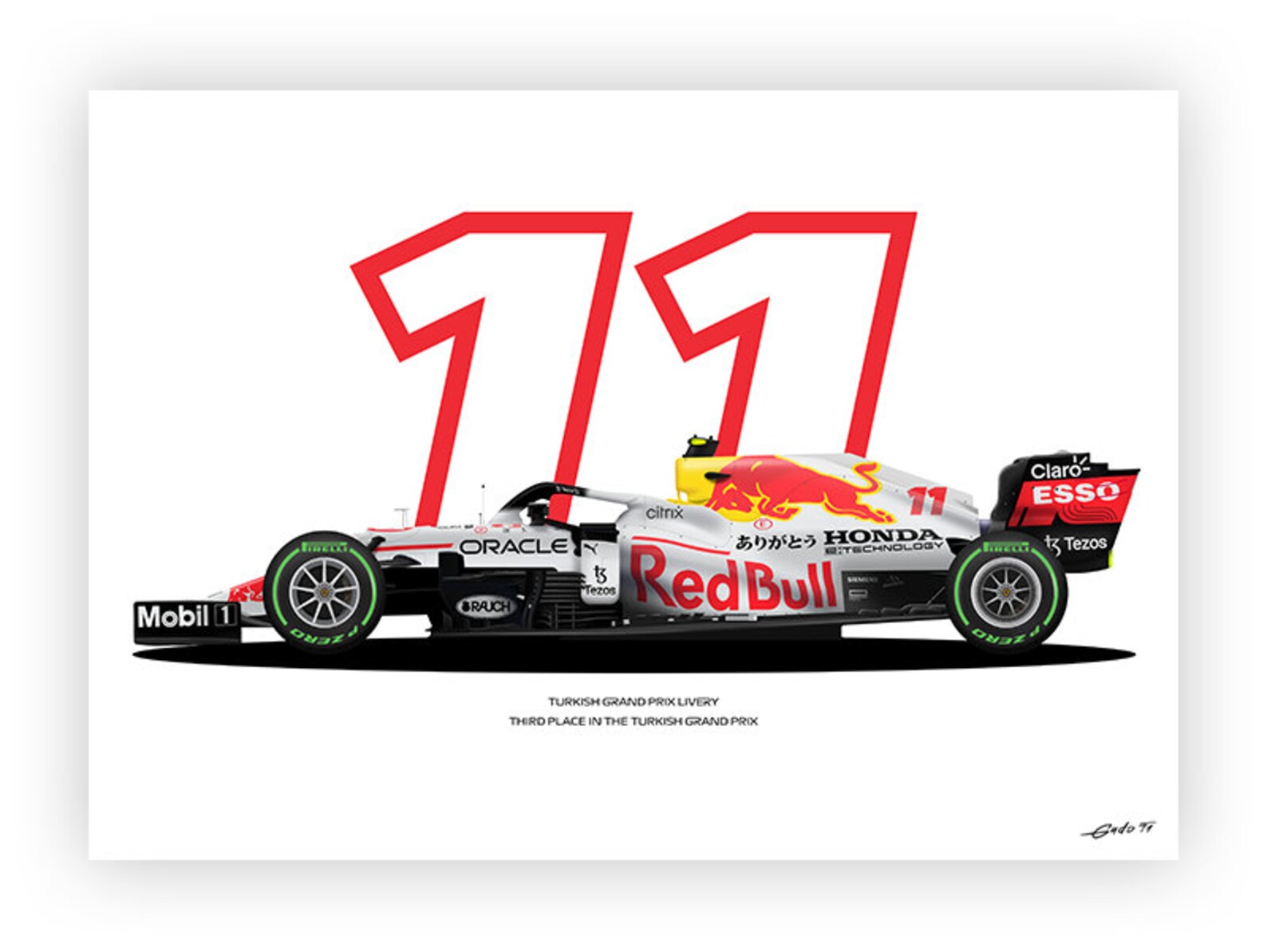 F1 Red Bull RB16B, Turkish GP Special White Livery, Sergio Pérez Car ...