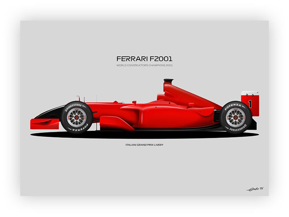 F1 Ferrari F2001, Michael Schumacher Car, Italian GP Special Livery ...