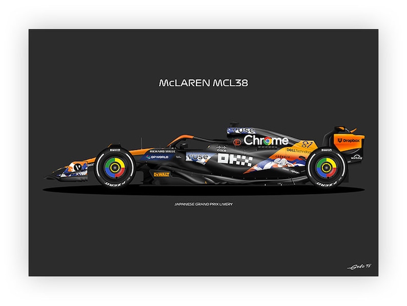 F1 Mclaren MCL38, Oscar Piastri Car 2024, Japanese Grand Prix Livery ...