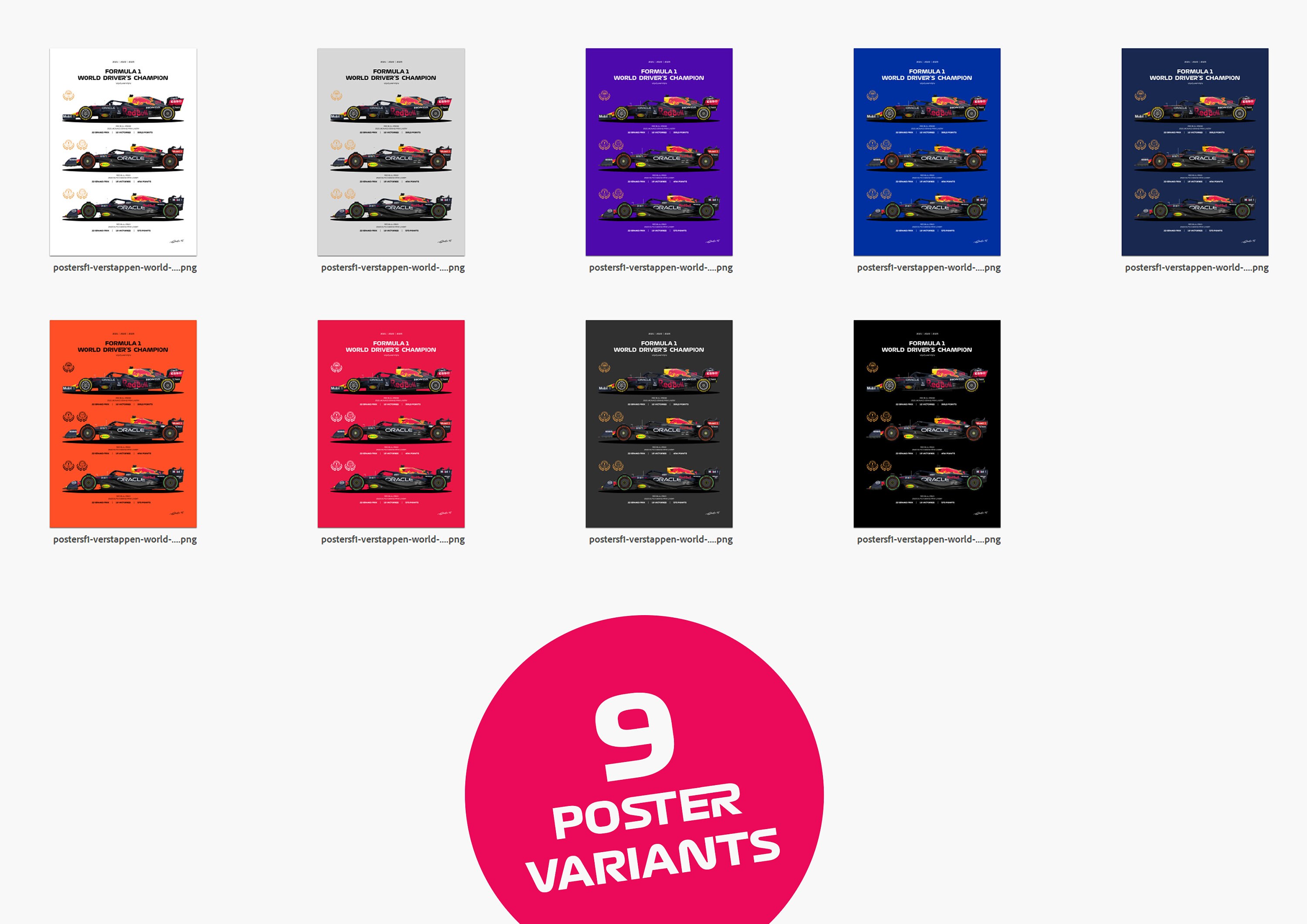 F1 Red Bull RB16B, RB18, RB19, Max Verstappen Car, 3 Times World ...