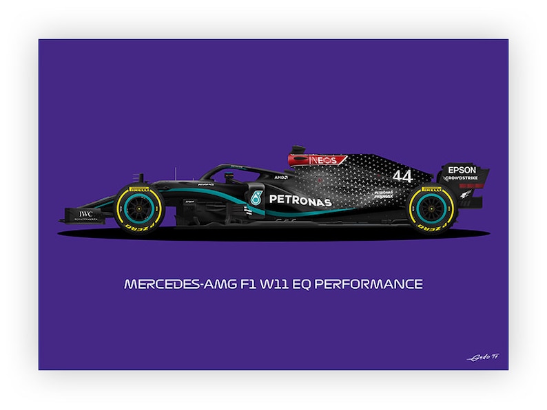 F1 Mercedes W11, Lewis Hamilton Car, World Champion 2020 - Vector ...