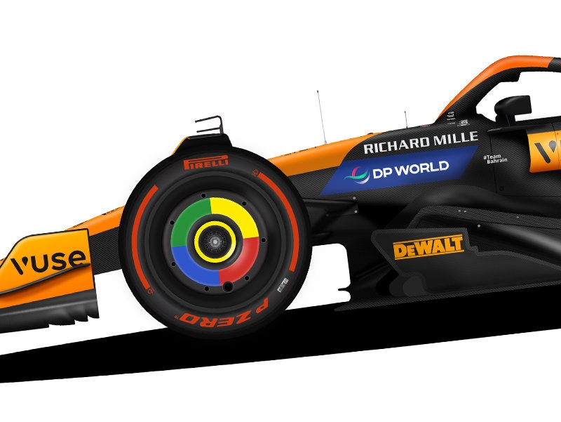 F1 Mclaren MCL38, Lando Norris Car 2024 - Vector Illustration Style ...