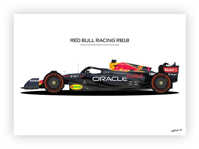 Red Bull RB18 Poster: Max Verstappen F1 Champion, Vector Art - Etsy
