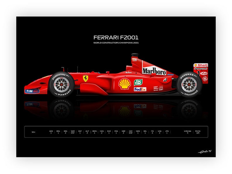 Ferrari F2001 Poster: Michael Schumacher World Champion Car - Etsy