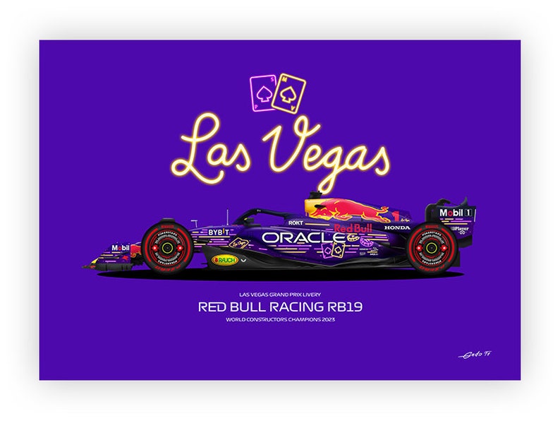 Red Bull RB19 Las Vegas GP Poster: Max Verstappen F1 Car (5 Variants ...