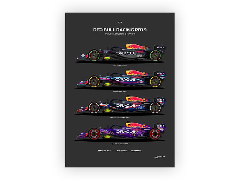 F1 Red Bull RB19, 4 Special Livery, Max Verstappen Car, World Champion ...