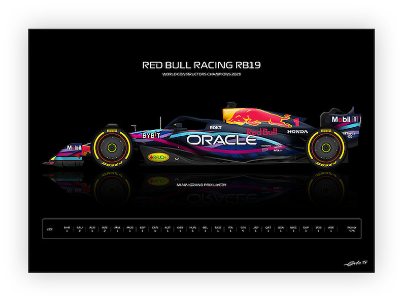 F1 Red Bull RB19, Miami GP Livery, Max Verstappen Car, World Champion ...