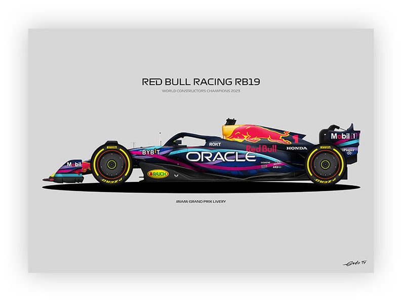 F1 Red Bull RB19, Miami GP Livery, Max Verstappen Car, World Champion ...