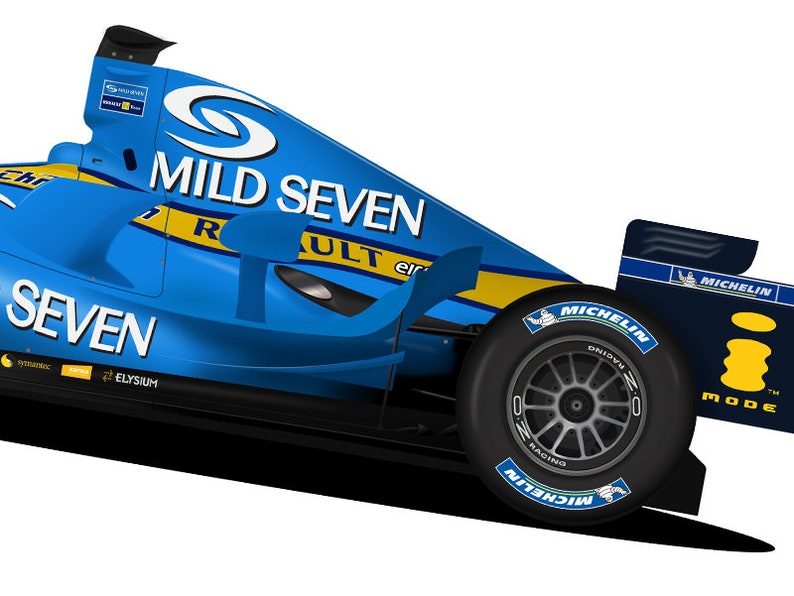 F1 Renault R26, Fernando Alonso Car, World Champion 2006 - Vector ...