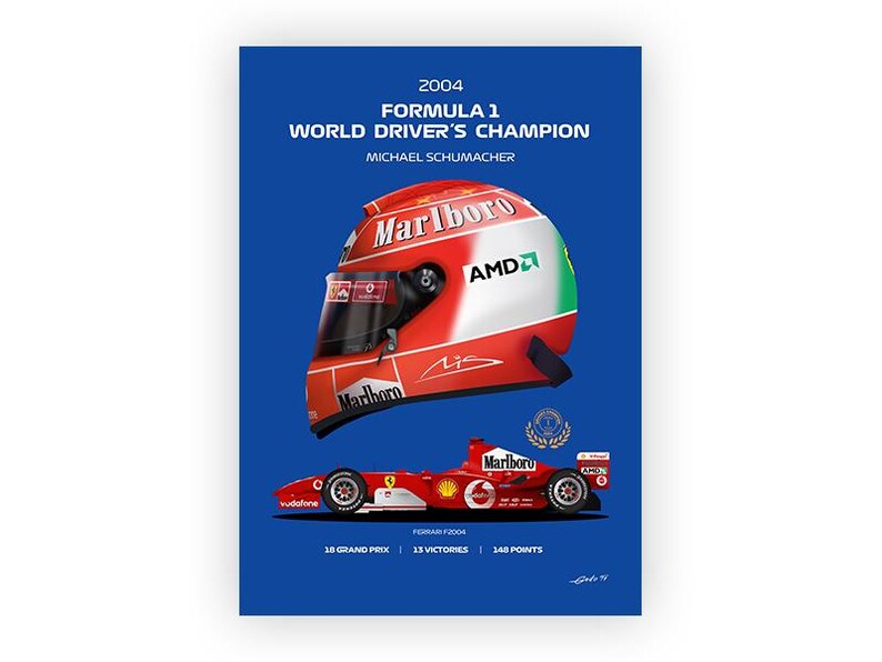 Michael Schumacher Ferrari F2004 Poster: World Champion 2004 - Etsy