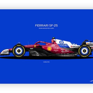 Ferrari SF-25 Miami GP Livery Poster: Lewis Hamilton Vector Art - Etsy