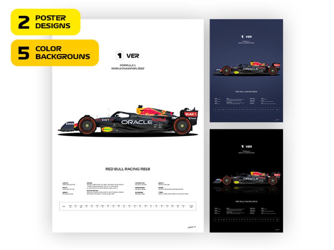 F1 Red Bull RB18, Max Verstappen Car, World Champion 2022 - Vector ...