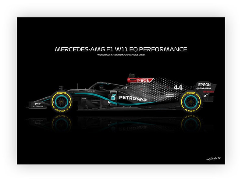 F1 Mercedes W11, Lewis Hamilton Car, World Champion 2020 - Vector ...