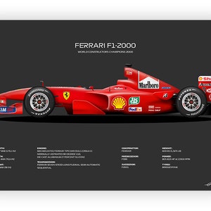 Ferrari F1-2000 Poster: Michael Schumacher World Champion Art - Etsy