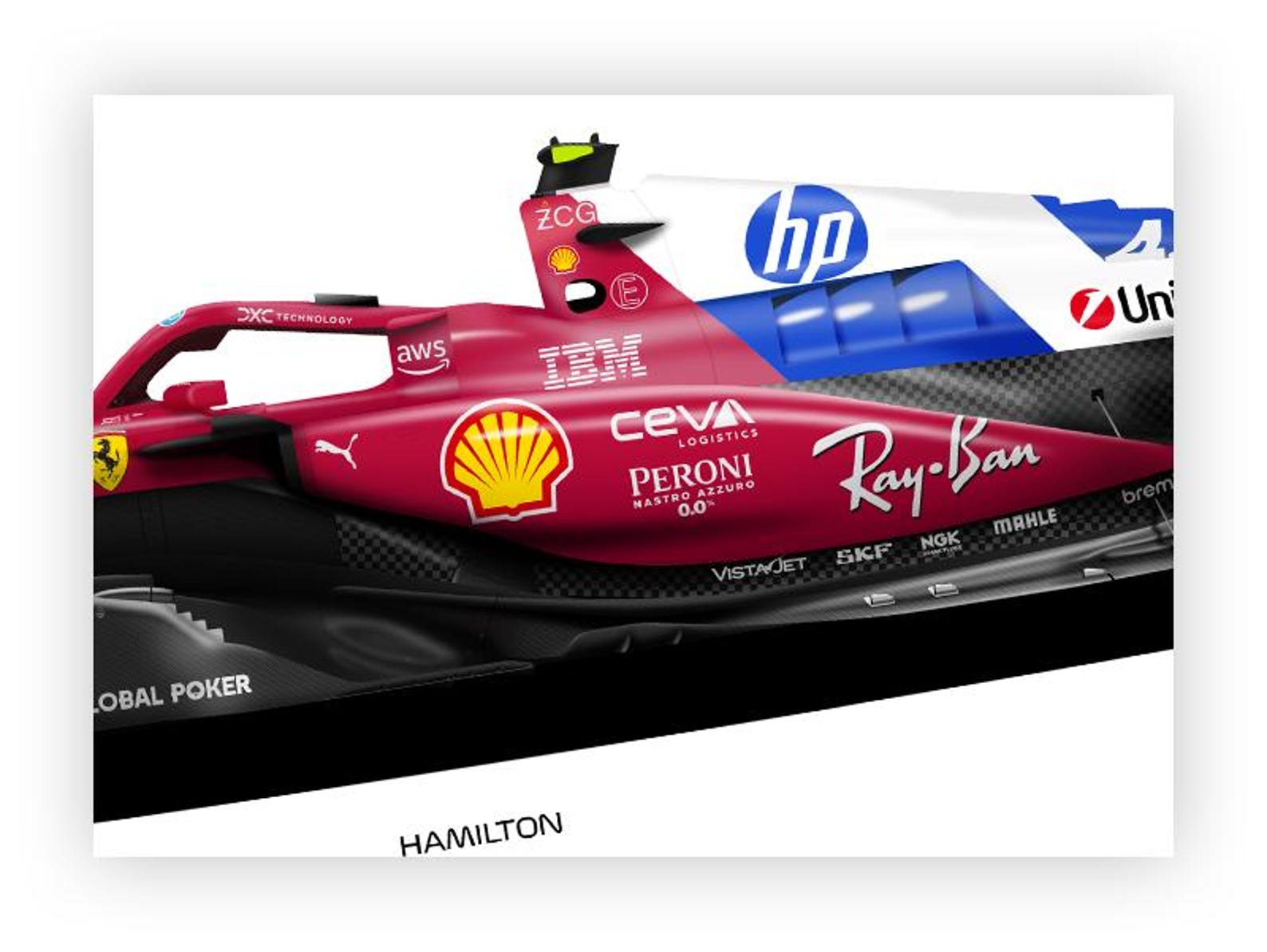 Ferrari SF-25 Miami GP Livery Poster: Lewis Hamilton Vector Art - Etsy