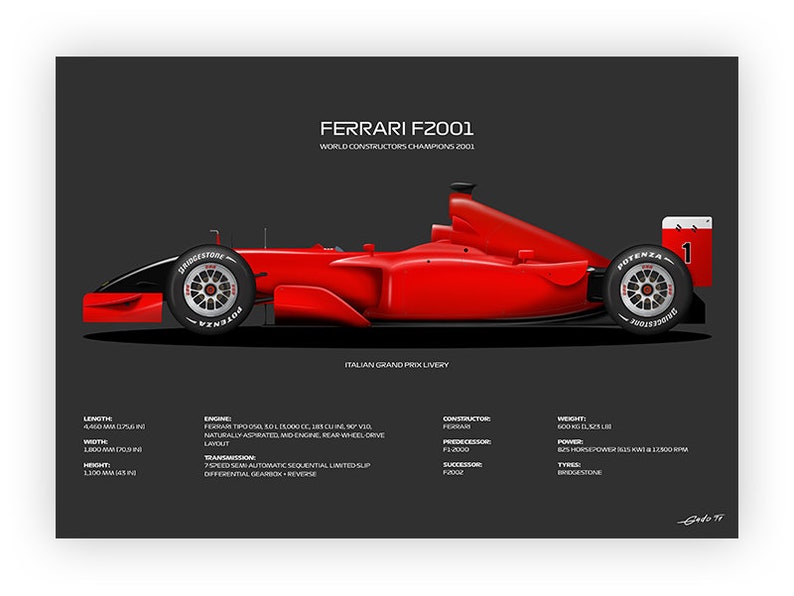 F1 Ferrari F2001, Michael Schumacher Car, Italian GP Special Livery ...