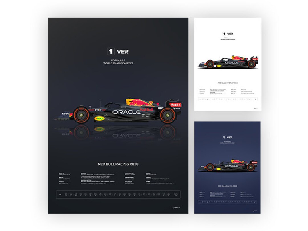 F1 Red Bull RB18, Max Verstappen Car, World Champion 2022 Vector ...