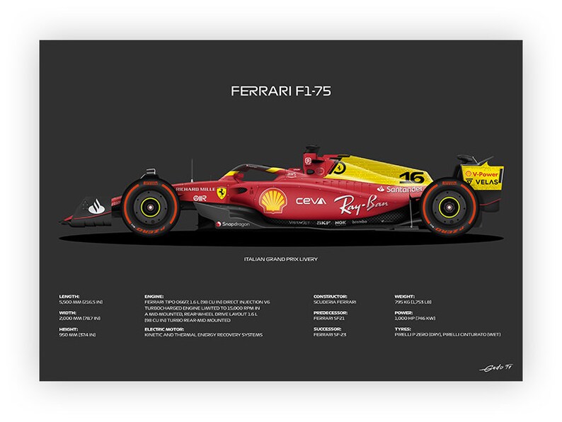 F1 Ferrari F1-75, Italian GP Special Livery, Charles Leclerc Car 2022 ...