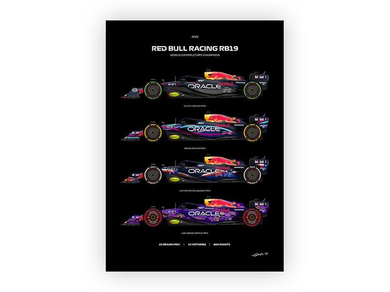 F1 Red Bull RB19, 4 Special Livery, Max Verstappen Car, World Champion 2023 - Vector ...