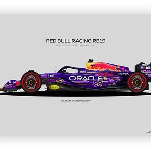 Red Bull RB19 Poster: Max Verstappen, Las Vegas GP Livery - Etsy