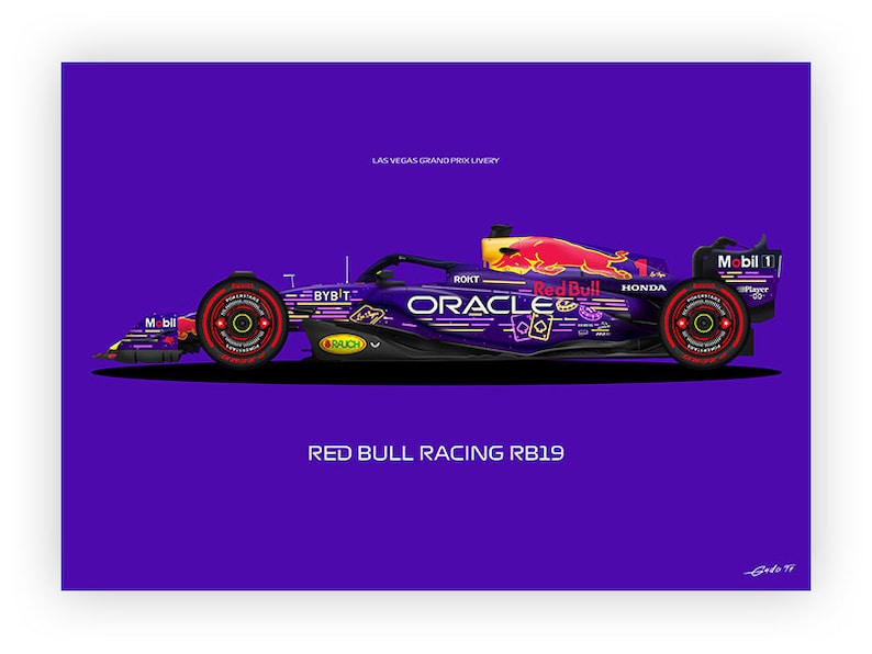 F1 Red Bull RB19, Las Vegas GP Livery, Max Verstappen Car, World Champion 2023 - Vector ...