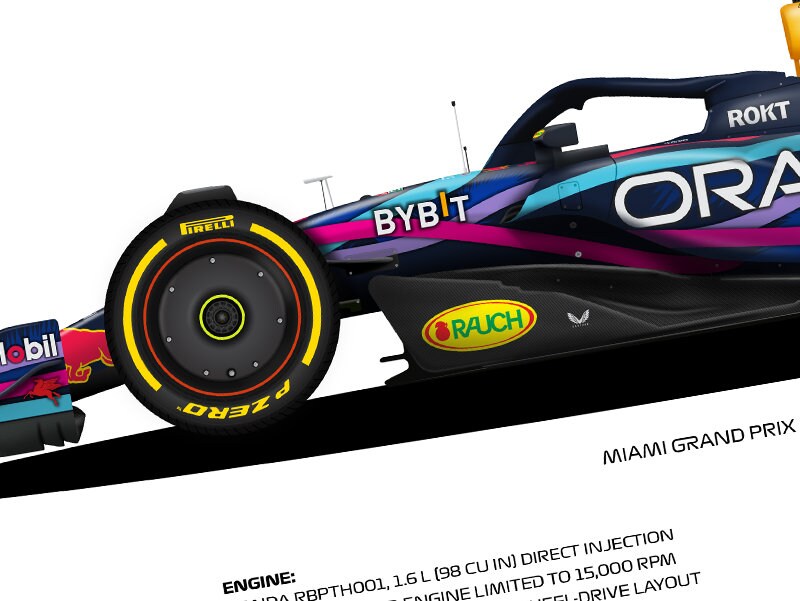 F1 Red Bull RB19, Miami GP Livery, Max Verstappen Car, World Champion ...
