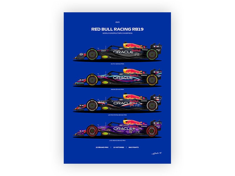 F1 Red Bull RB19, 4 Special Livery, Max Verstappen Car, World Champion ...