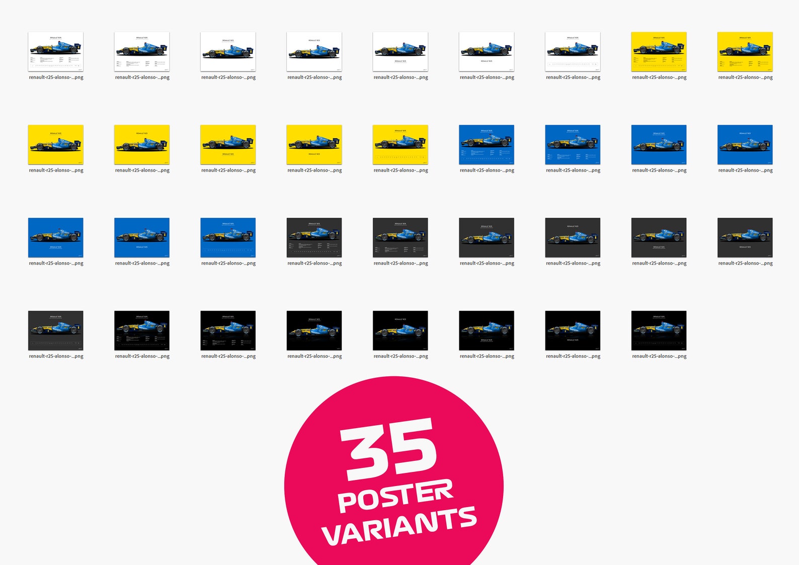 F1 Renaul R25, Fernando Alonso Car, World Champion 2005 - Vector ...