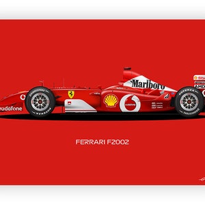 F1 Ferrari F2002, Michael Schumacher Car, World Champion 2002 - Vector ...