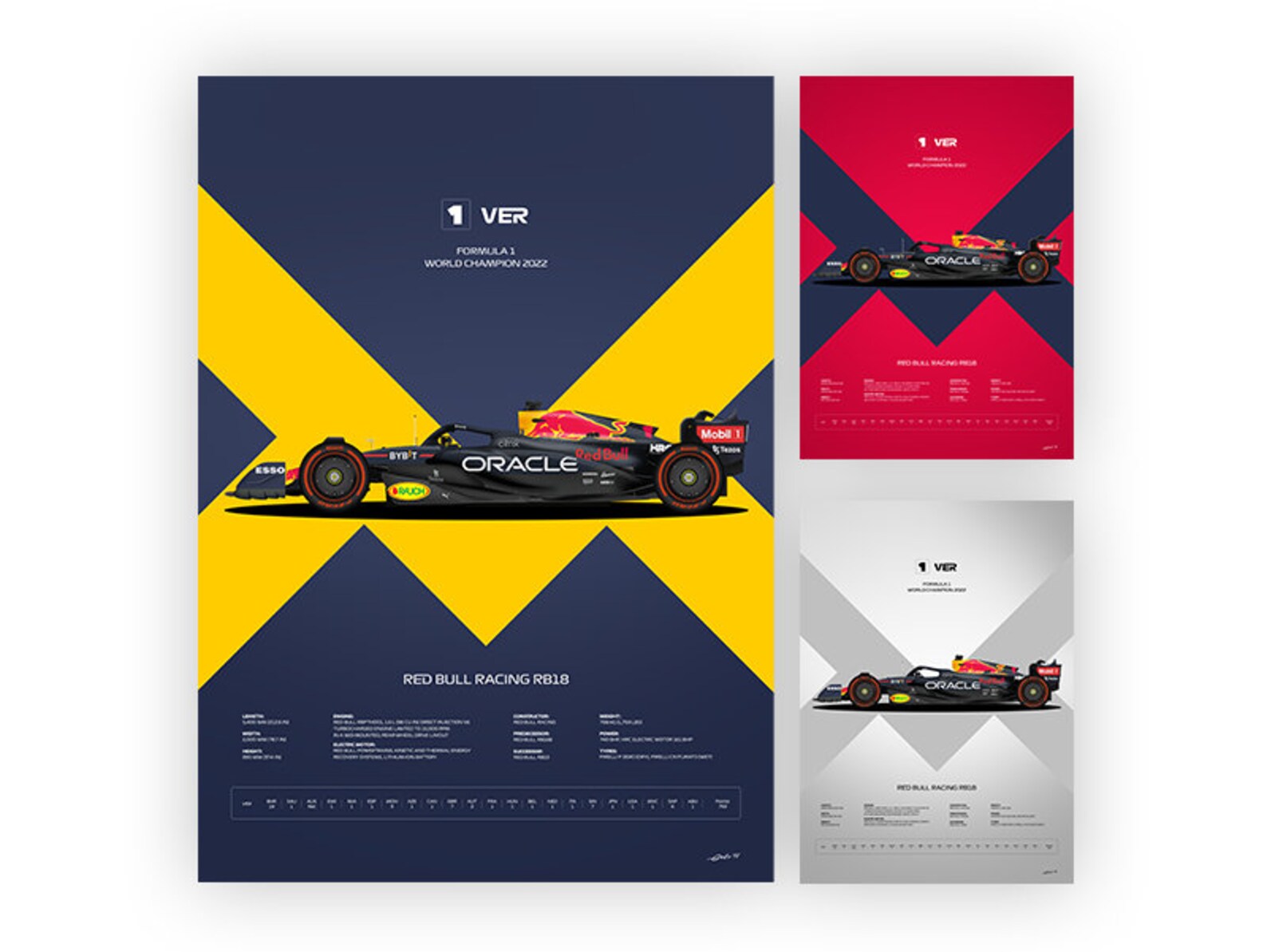 F1 Red Bull RB18, Max Verstappen Car, World Champion 2022 - Vector ...
