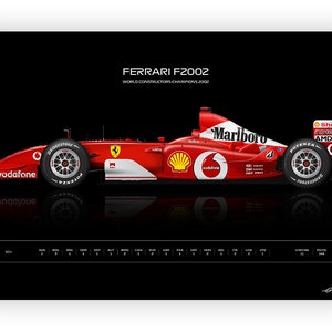 F1 Ferrari F2002, Michael Schumacher Car, World Champion 2002 - Vector ...