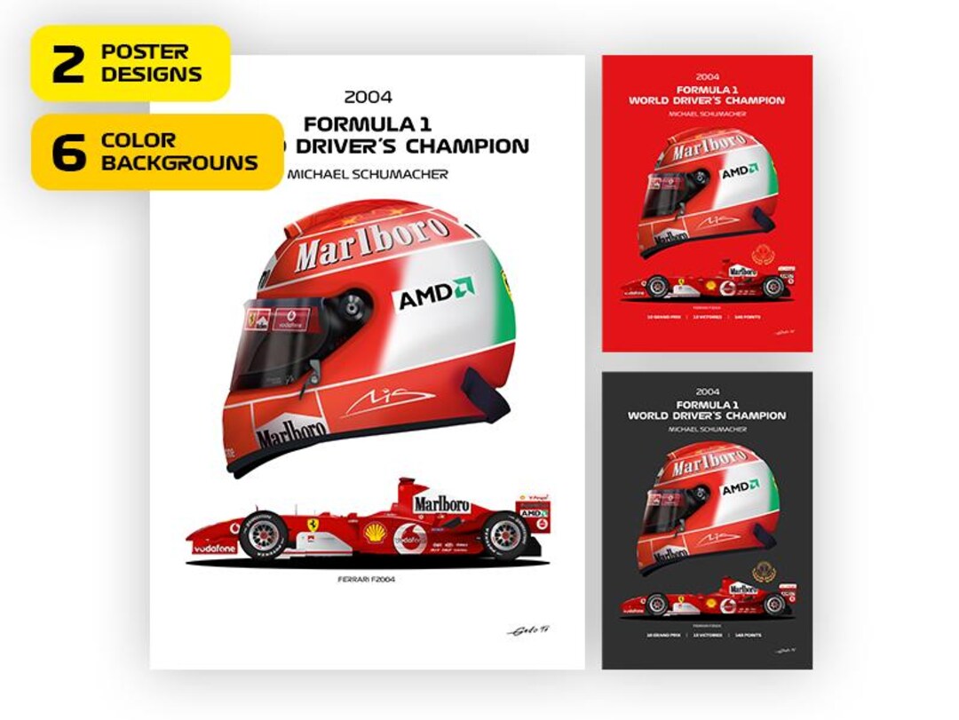 F1 Ferrari F2004 and Helmet, Michael Schumacher World Champion 2004 ...