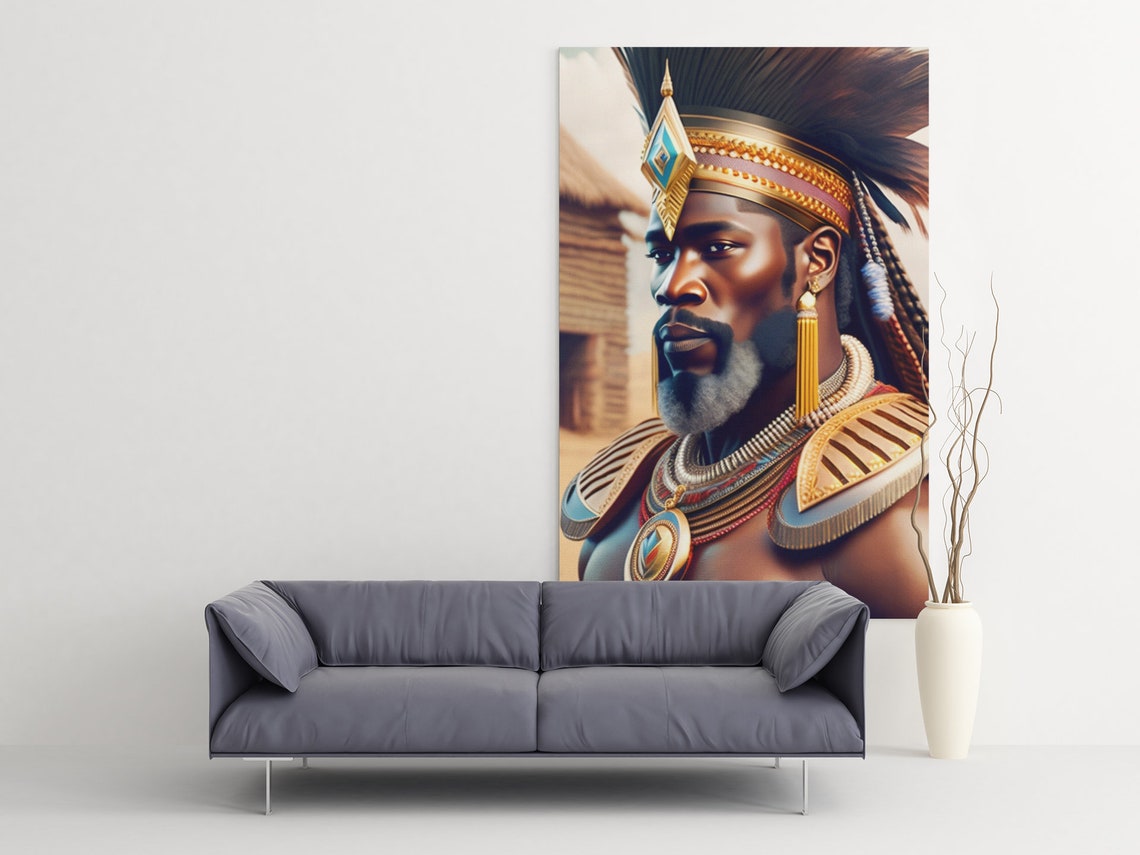 Unframed Zulu King Art, King Shaka Art, African Art Premium Matte ...