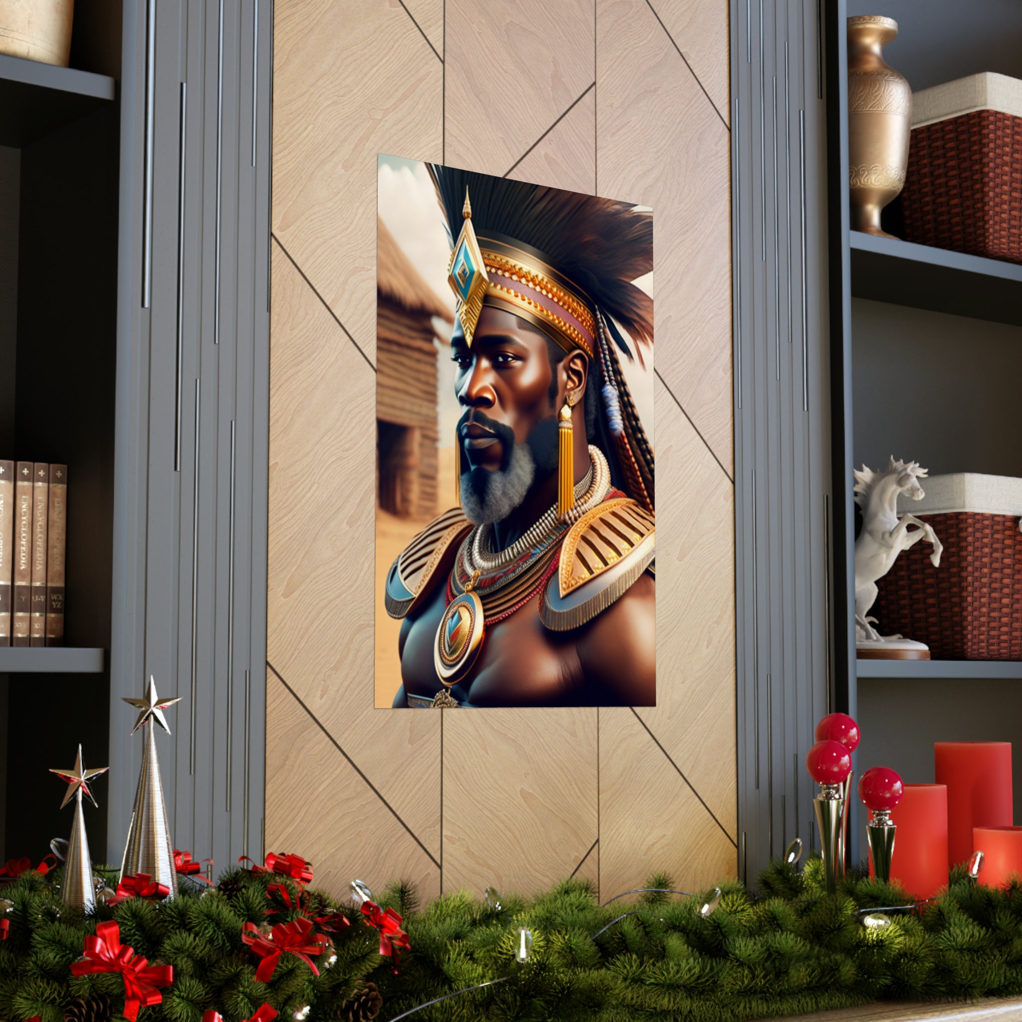 Unframed Zulu King Art, King Shaka Art, African Art Premium Matte ...