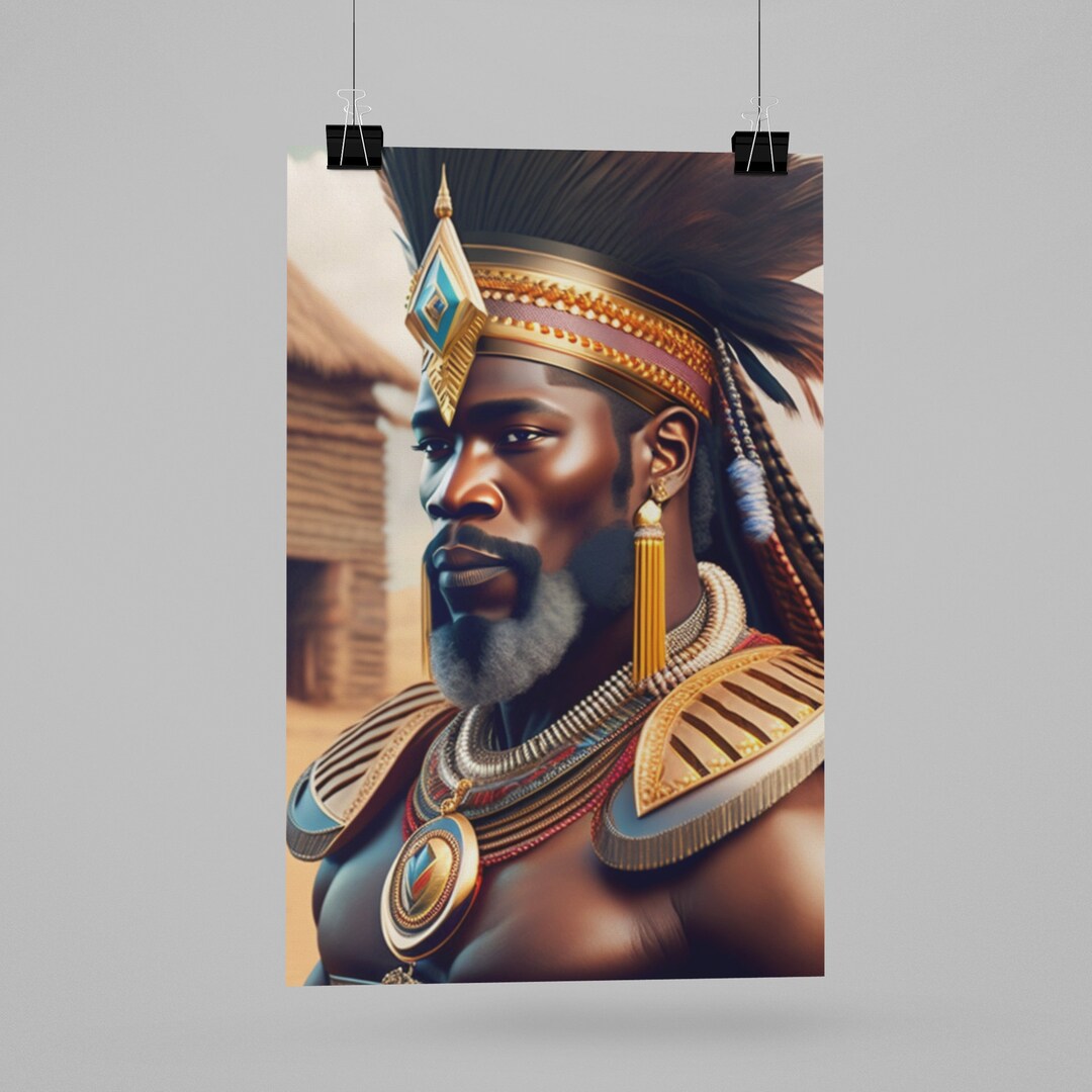 Unframed Zulu King Art King Shaka Art African Art Premium - Etsy
