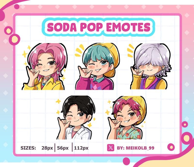 Saja Boys Soda Pop Emotes for Twitch / Discord / Stickers - Etsy