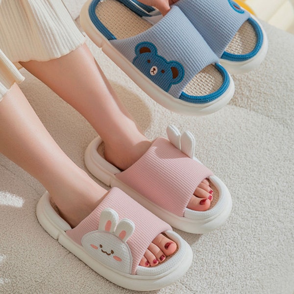 Rabbit Slippers - Etsy