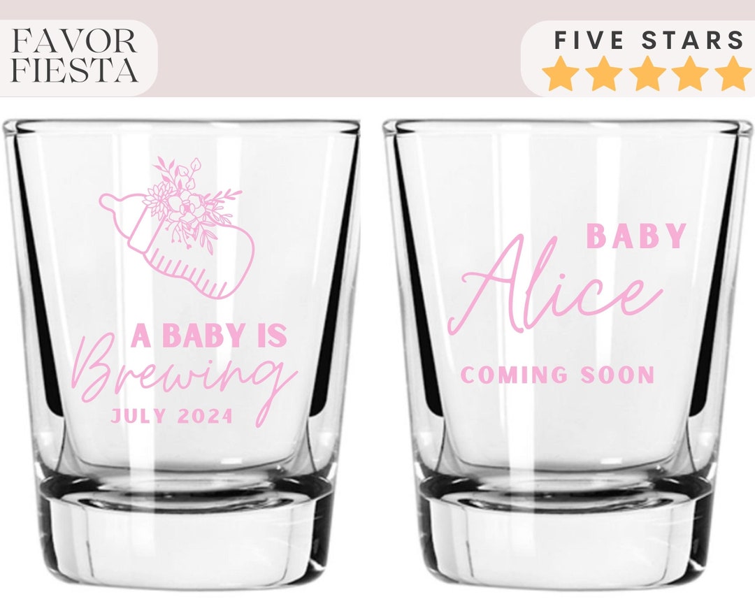 Custom Clear Baby Shower Shot Glasses Personalized Baby Shower - Etsy