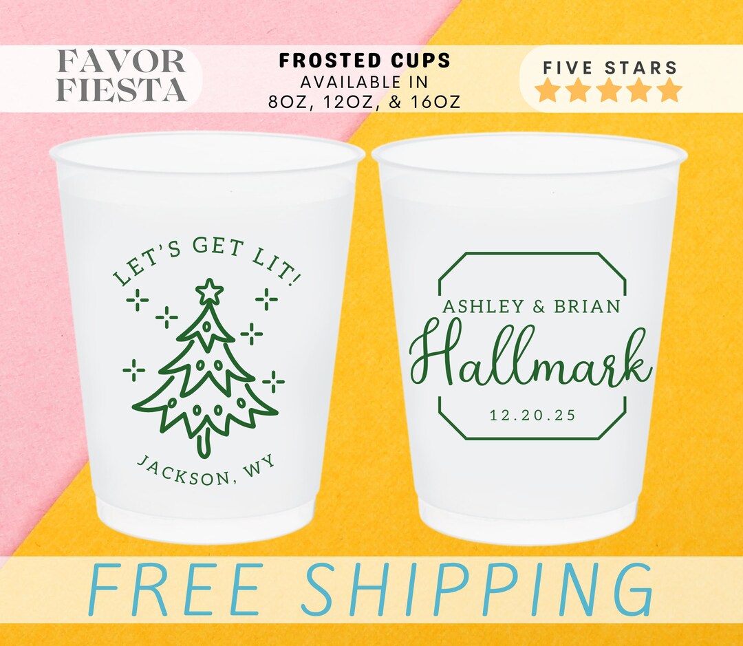 Personalized Let's Get Lit Wedding Frosted Cups for Wedding Favors in ...