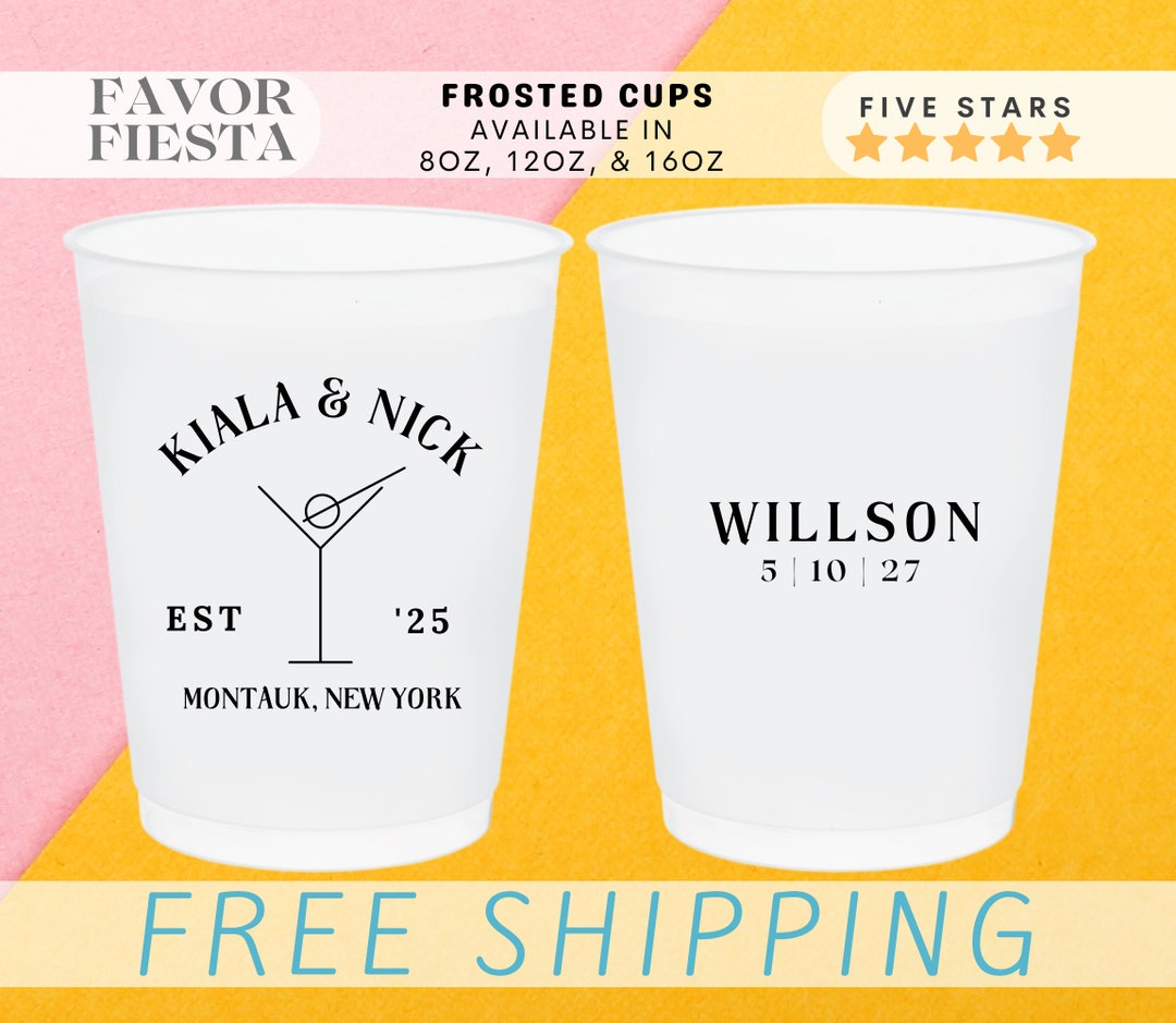 Custom Martini Frosted Cups | Personalized Cocktail Cups for Wedding or ...