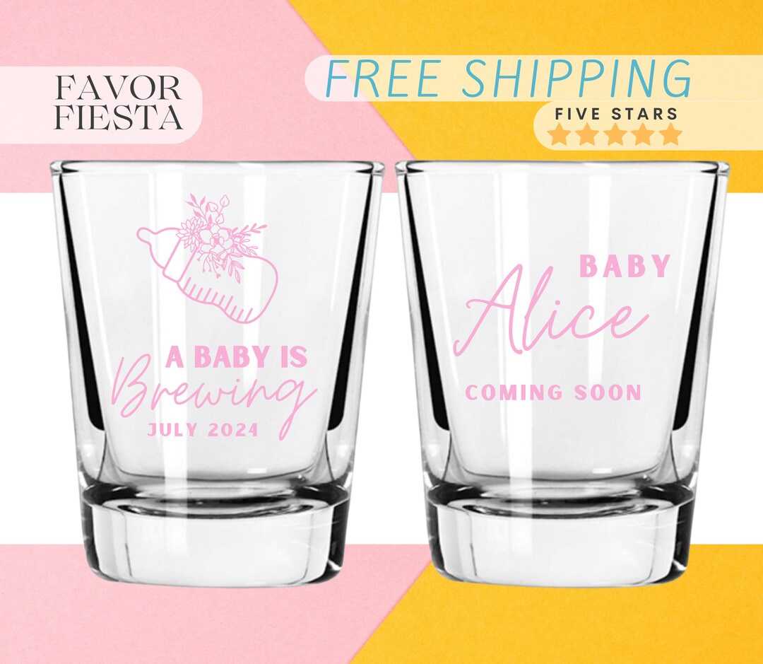 Custom Clear Baby Shower Shot Glasses Personalized Baby Shower Favors ...