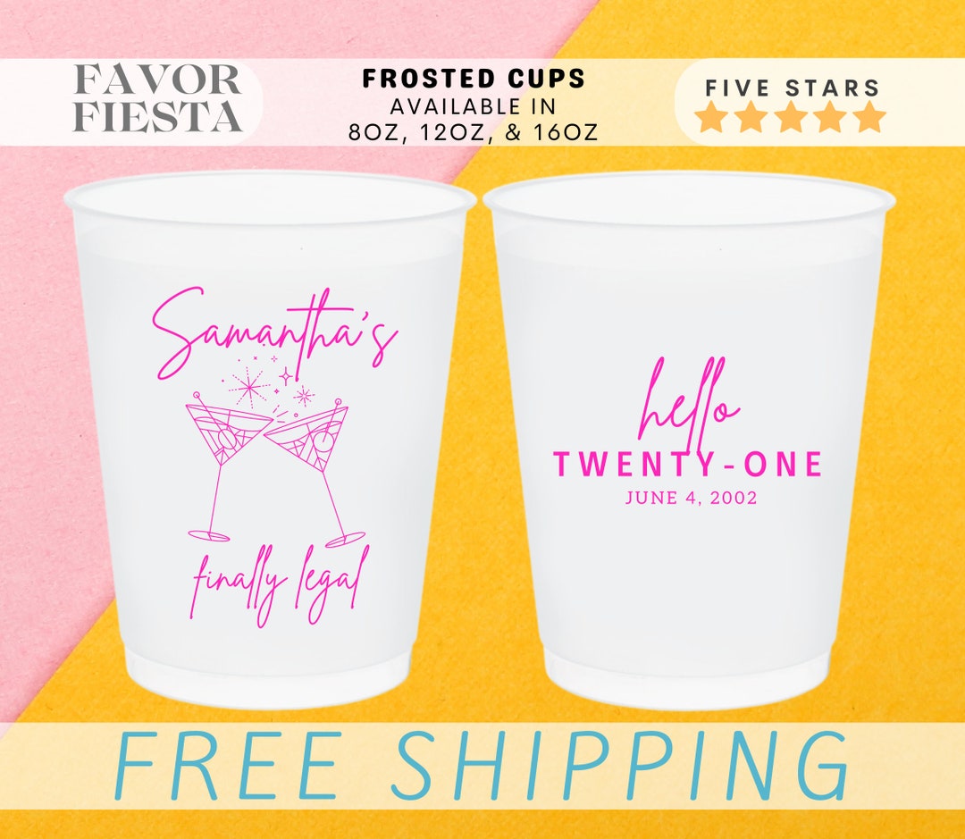 Custom 21st Birthday Frosted Cups Celebrate in Style With Personalized ...