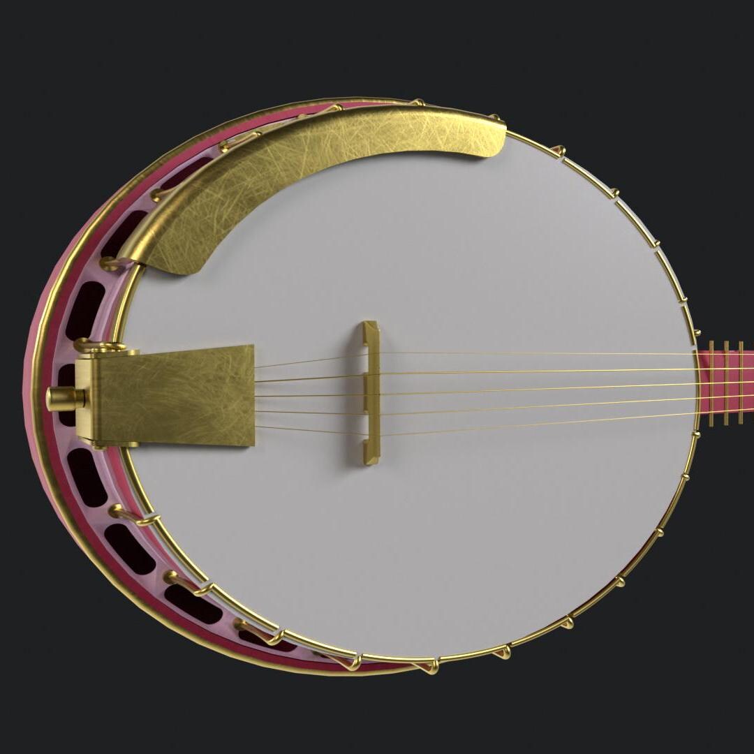 Banjo 3D Model | Stl for 3d Printing | Game Asset | OBJ, FBX, Blender ...