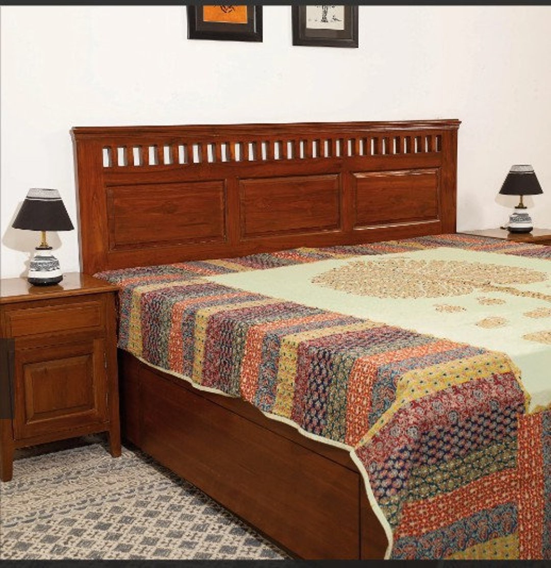 Rajasthani Tradition Tree Work Applique Double Bedsheet - Etsy